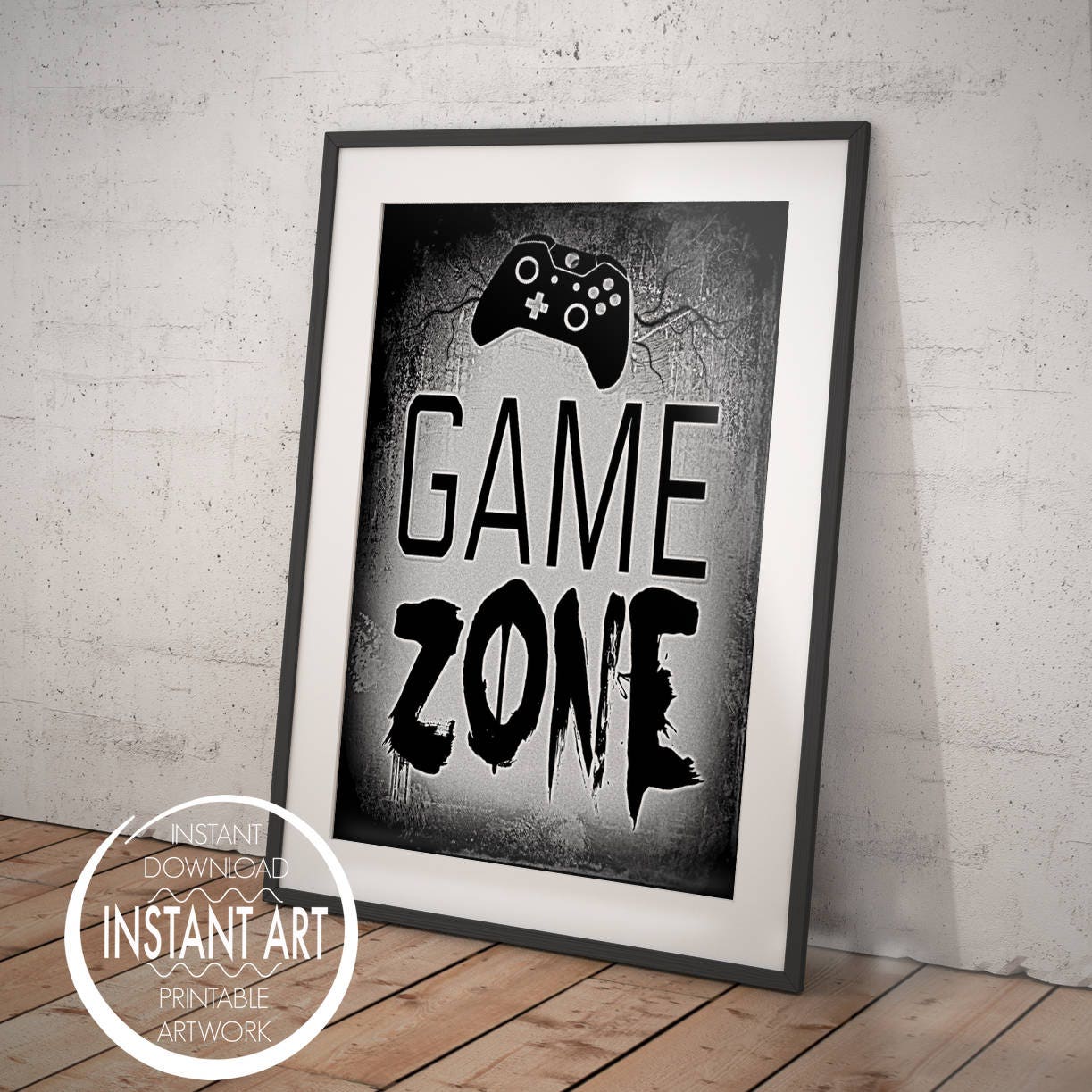 GAME ZONE SIGN video game art video game poster game | Etsy