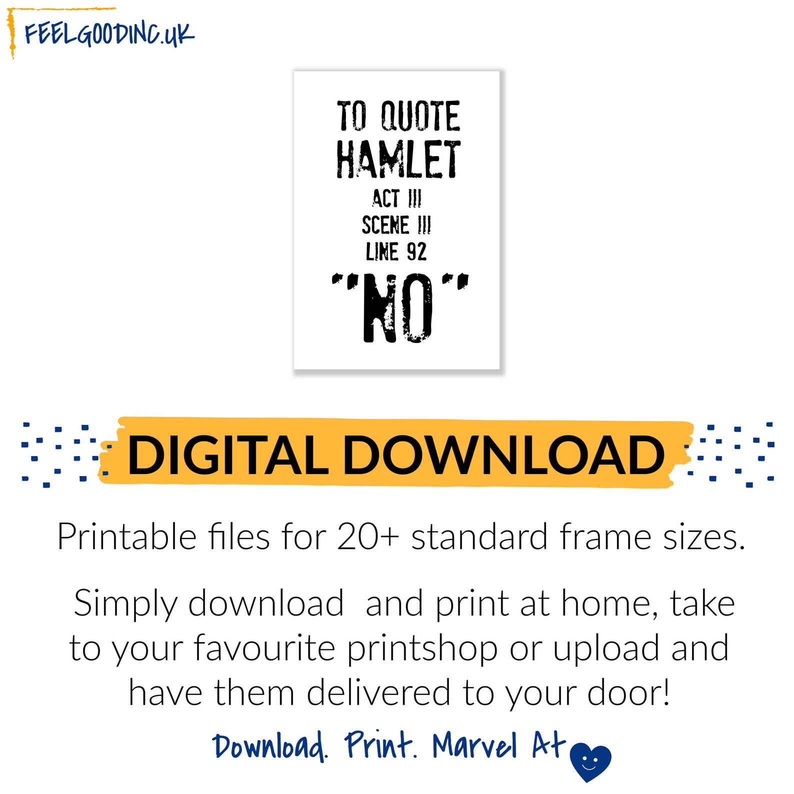 Hamlet Quote William Shakespeare Literary Gift to Quote - Etsy