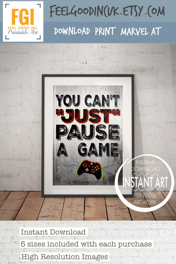 VIDEO GAME POSTER You can't Just Pause a Game X Box | Etsy