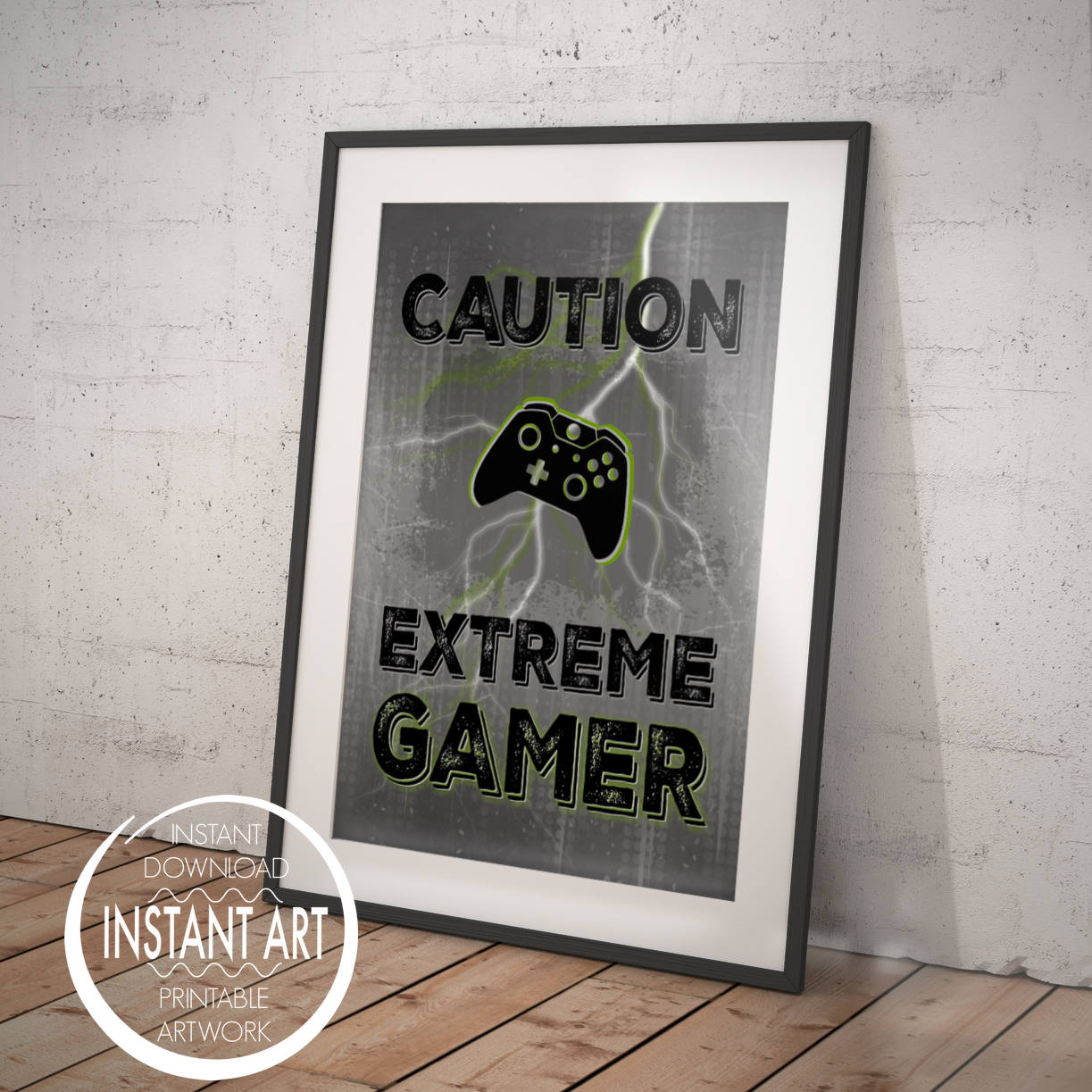 Caution Extreme Gamer VIDEO GAME POSTER Xbox Controller - Etsy UK