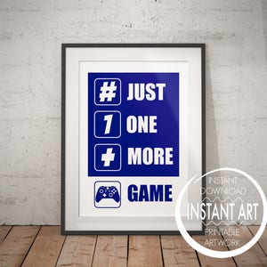Navy Blue XBOX Controller Print, Just One More Game, Xbox Art, Xbox ...