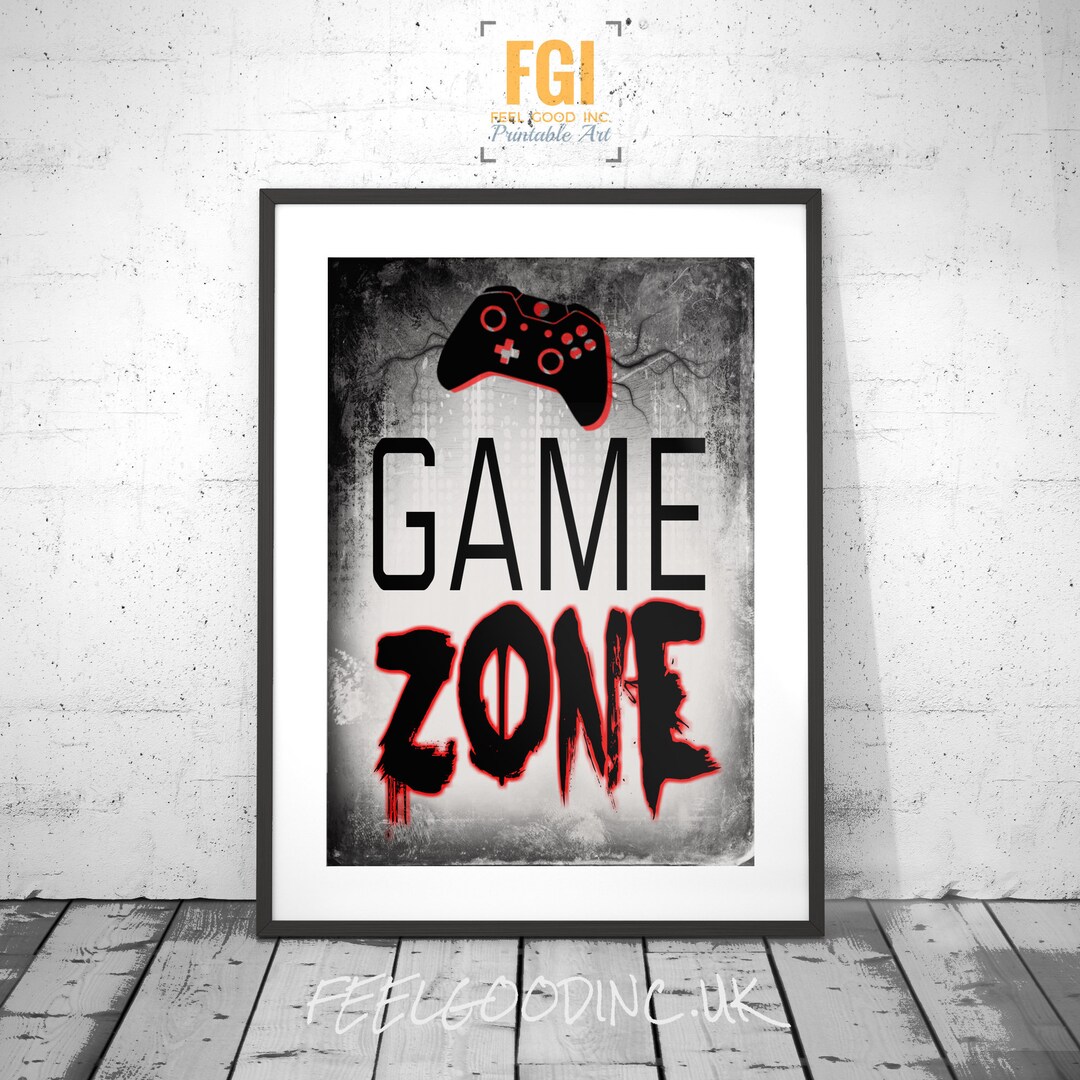 XBOX Game Zone, Video Game Wall Art, Video Game Poster, Game Zone Sign ...