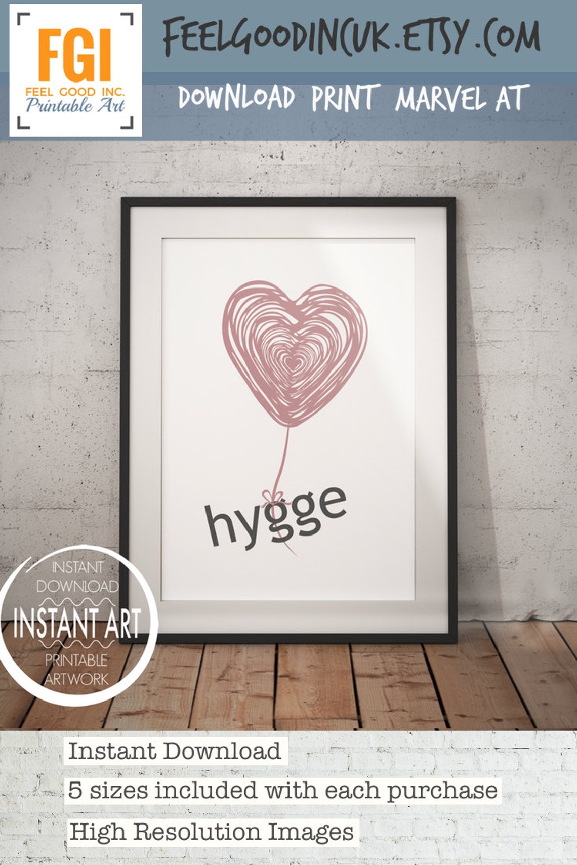 Hygge Print hygge wall art new home housewarming gift | Etsy