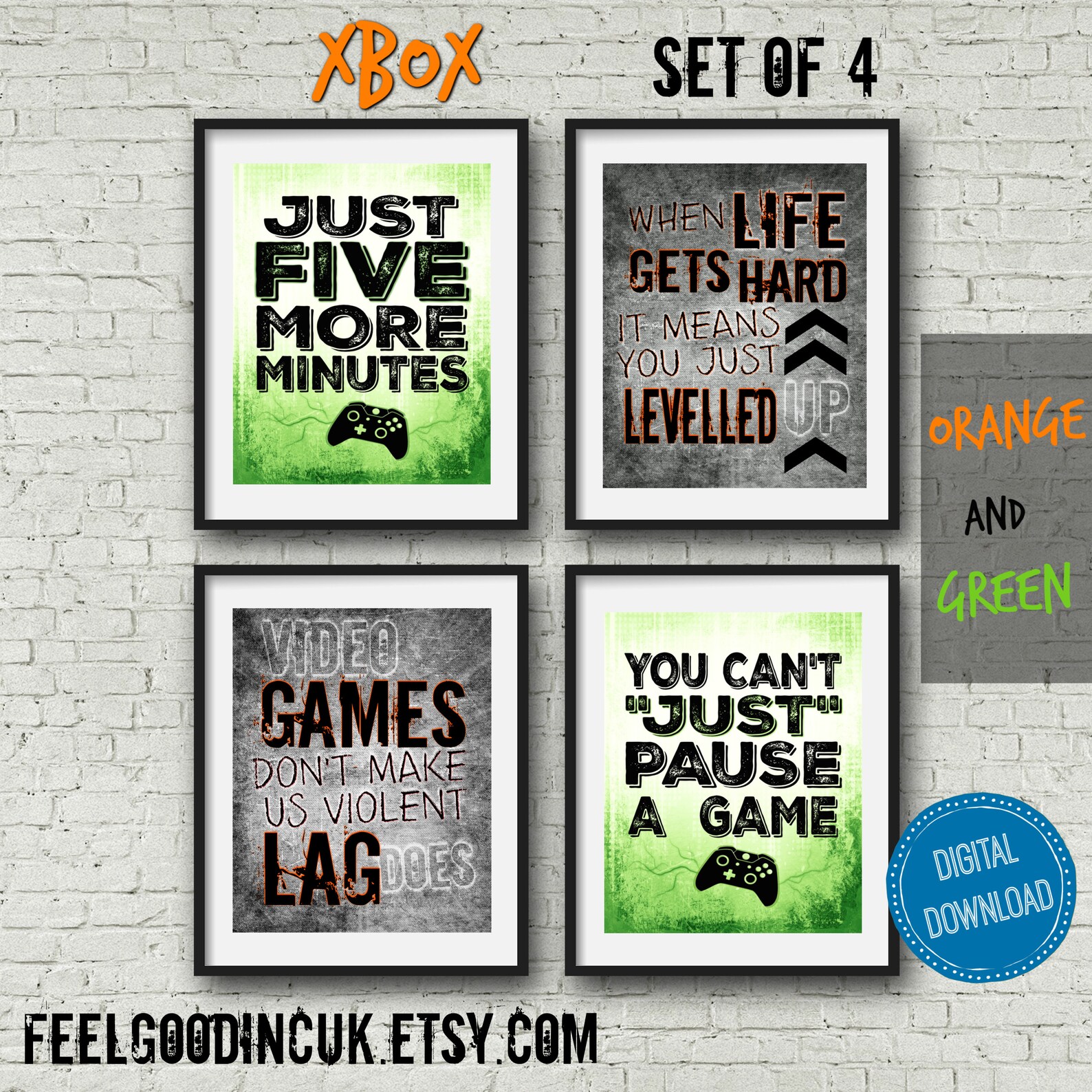 Set of Four XBOX Video Game Posters for Boys Bedroom or Game | Etsy UK