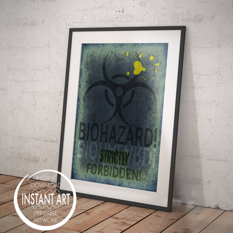 Halloween Biohazard Poster Warning Biohazard rustic warning | Etsy