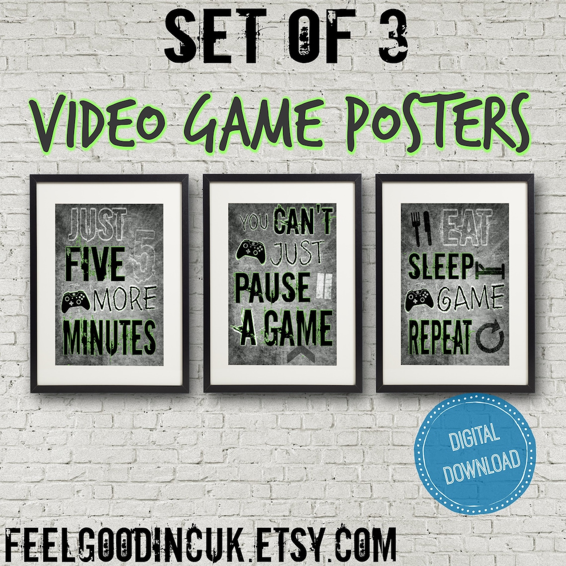 XBOX Controller Video Game Posters Set of Three Xbox Xbox - Etsy