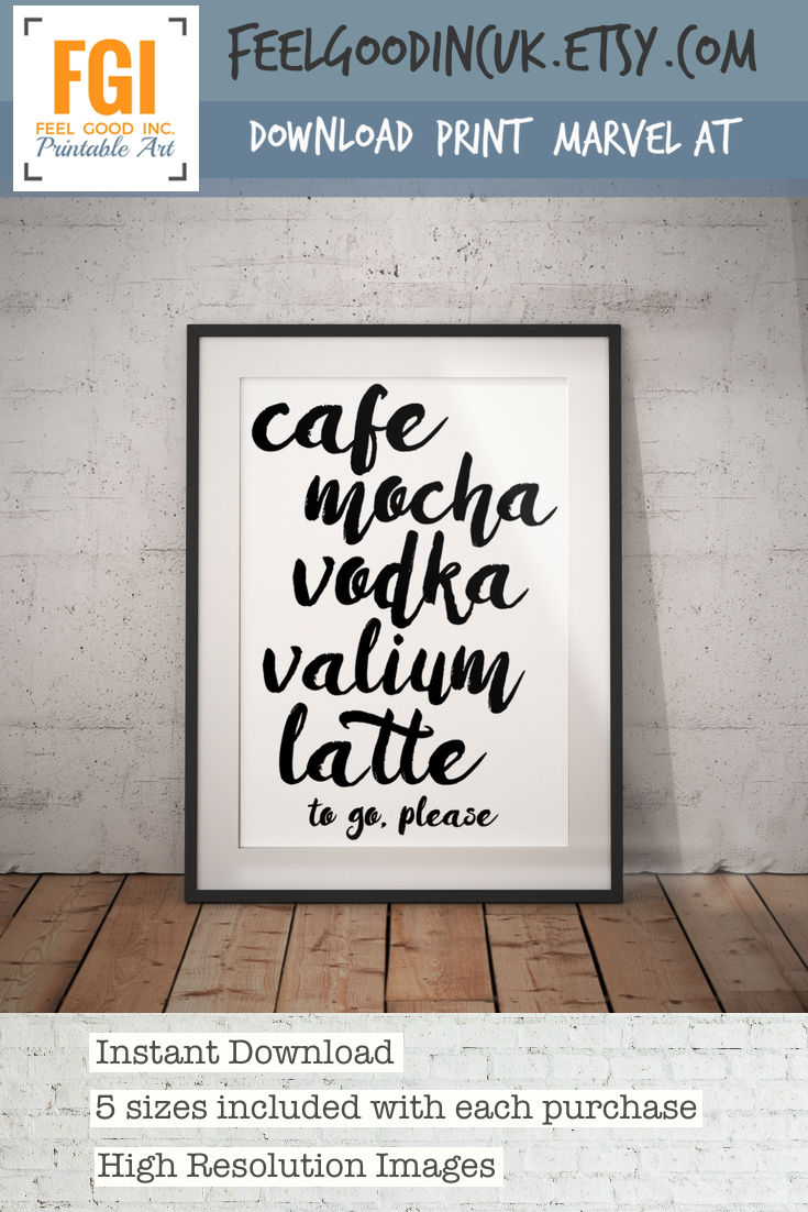 COFFEE SIGN Cafe Mocha Vodka Valium Latte Coffee Bar Sign - Etsy