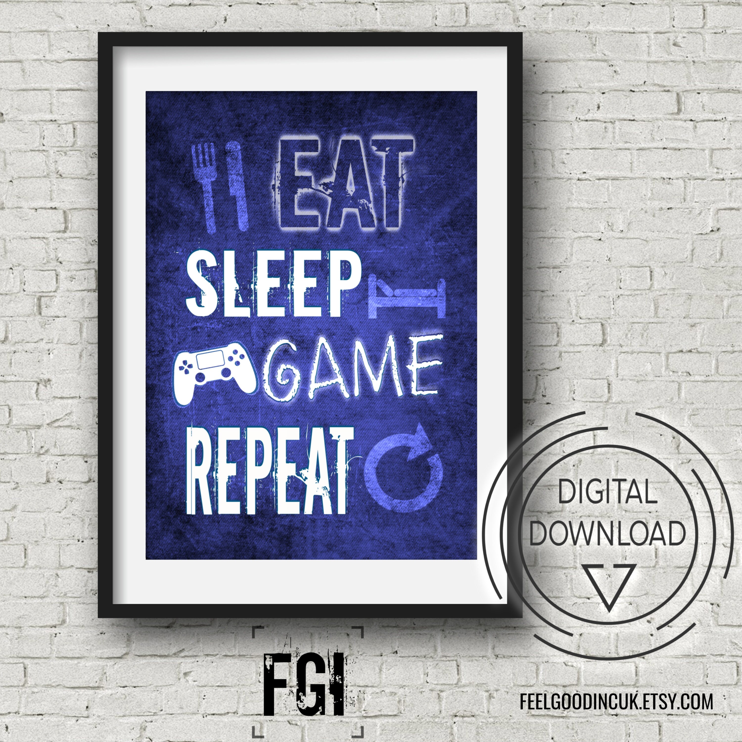 PLAYSTATION SET Four Blue Video Game Posters Gamer Wall Art - Etsy Canada