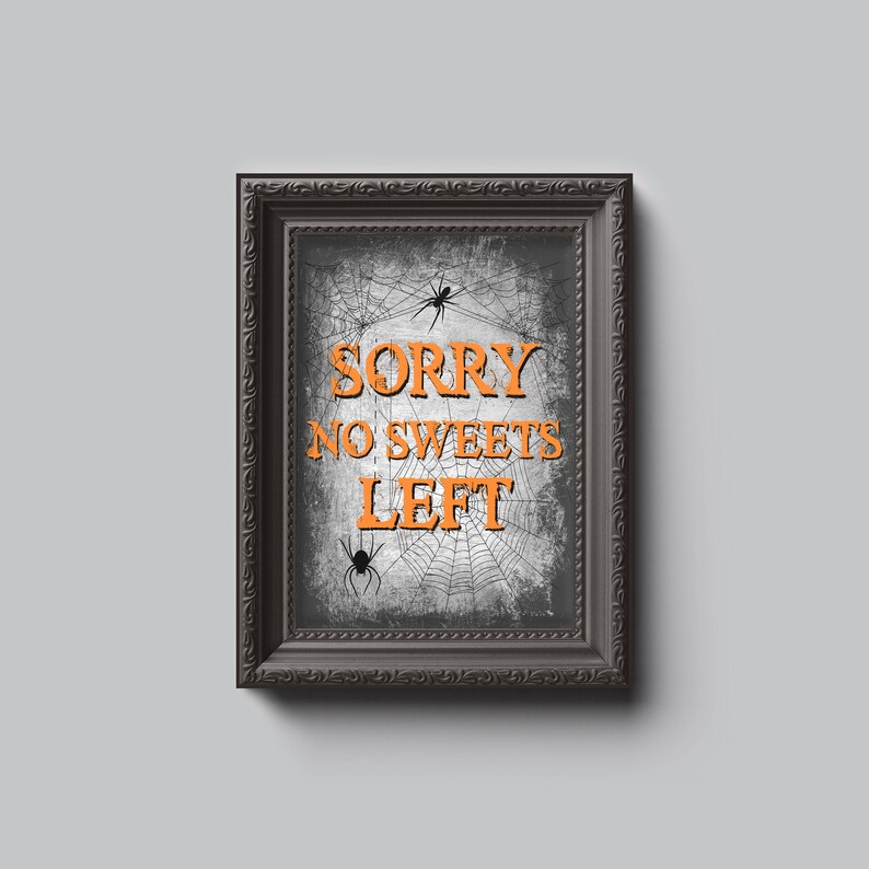 Halloween Door Sign Sorry No Sweets Left Halloween Decor | Etsy