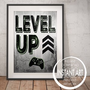 VIDEO GAME POSTER Level Up Video Game Wall Art Mancave - Etsy