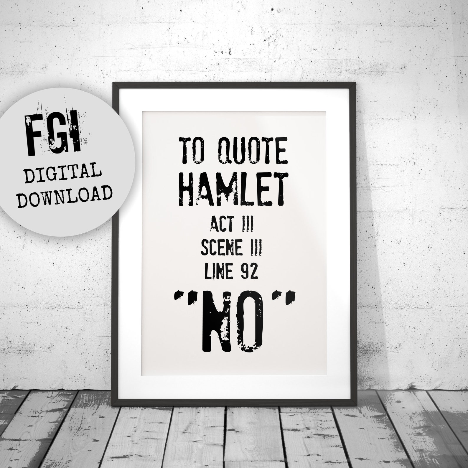 Hamlet Quote William Shakespeare Literary Gift to Quote - Etsy