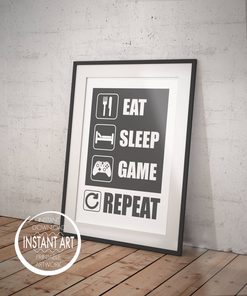 XBOX Printable Eat Sleep Game Repeat Xbox One Video Games | Etsy