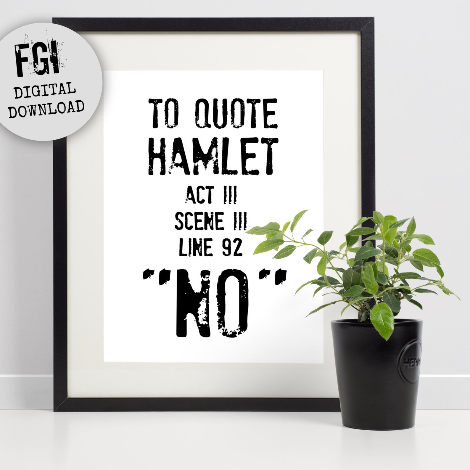 Hamlet Quote William Shakespeare Literary Gift to Quote | Etsy