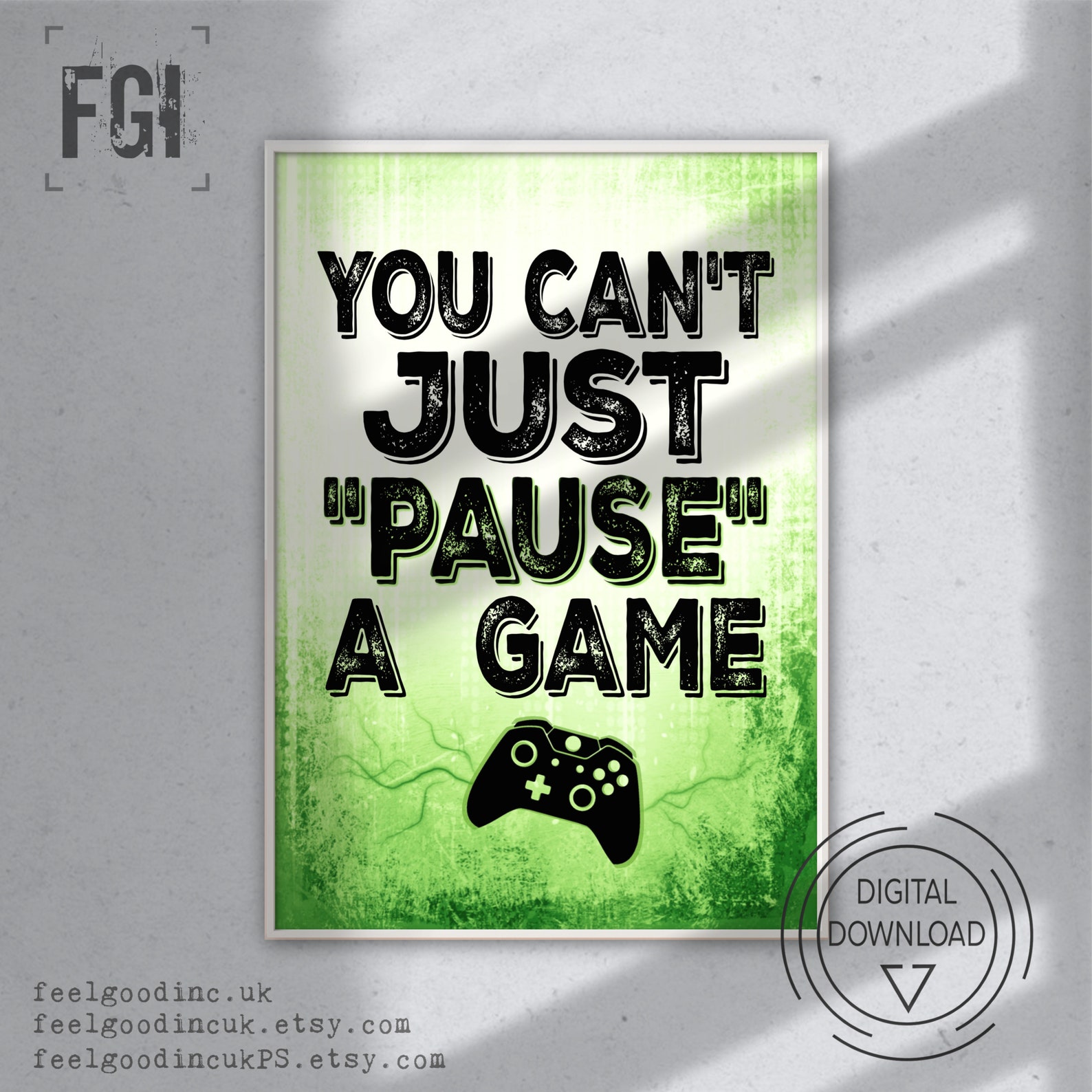 You Can't Just Pause a Game Video Game Wall Art With an | Etsy