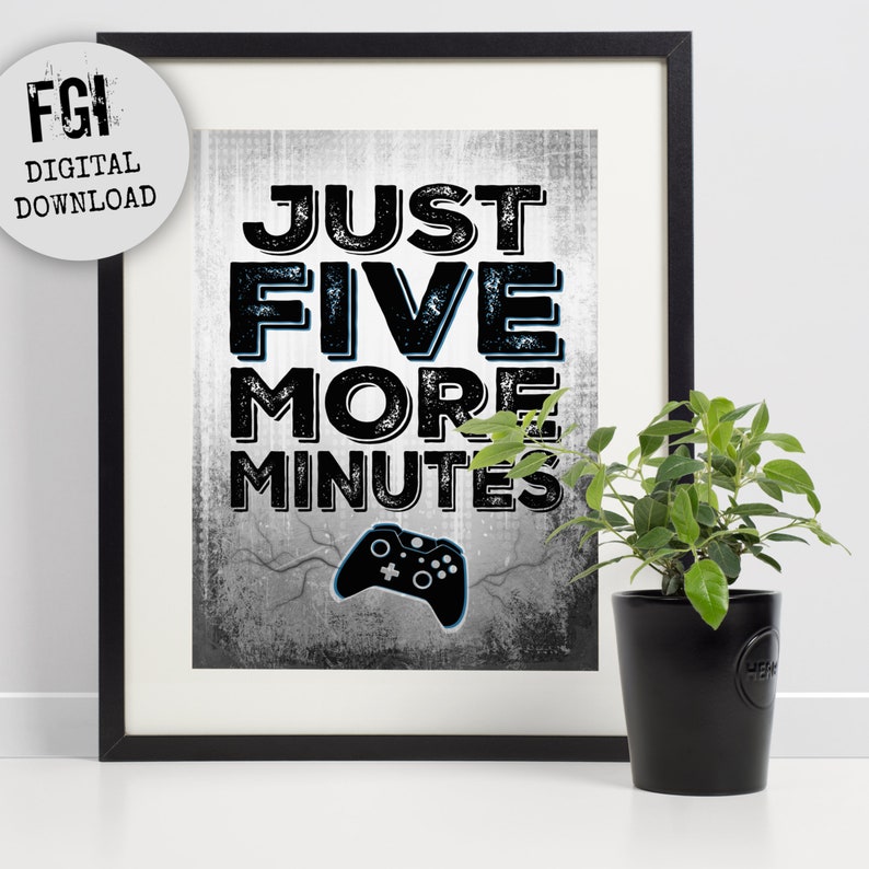 BLUE Just Five More Minutes Xbox Video Game Poster X Box - Etsy
