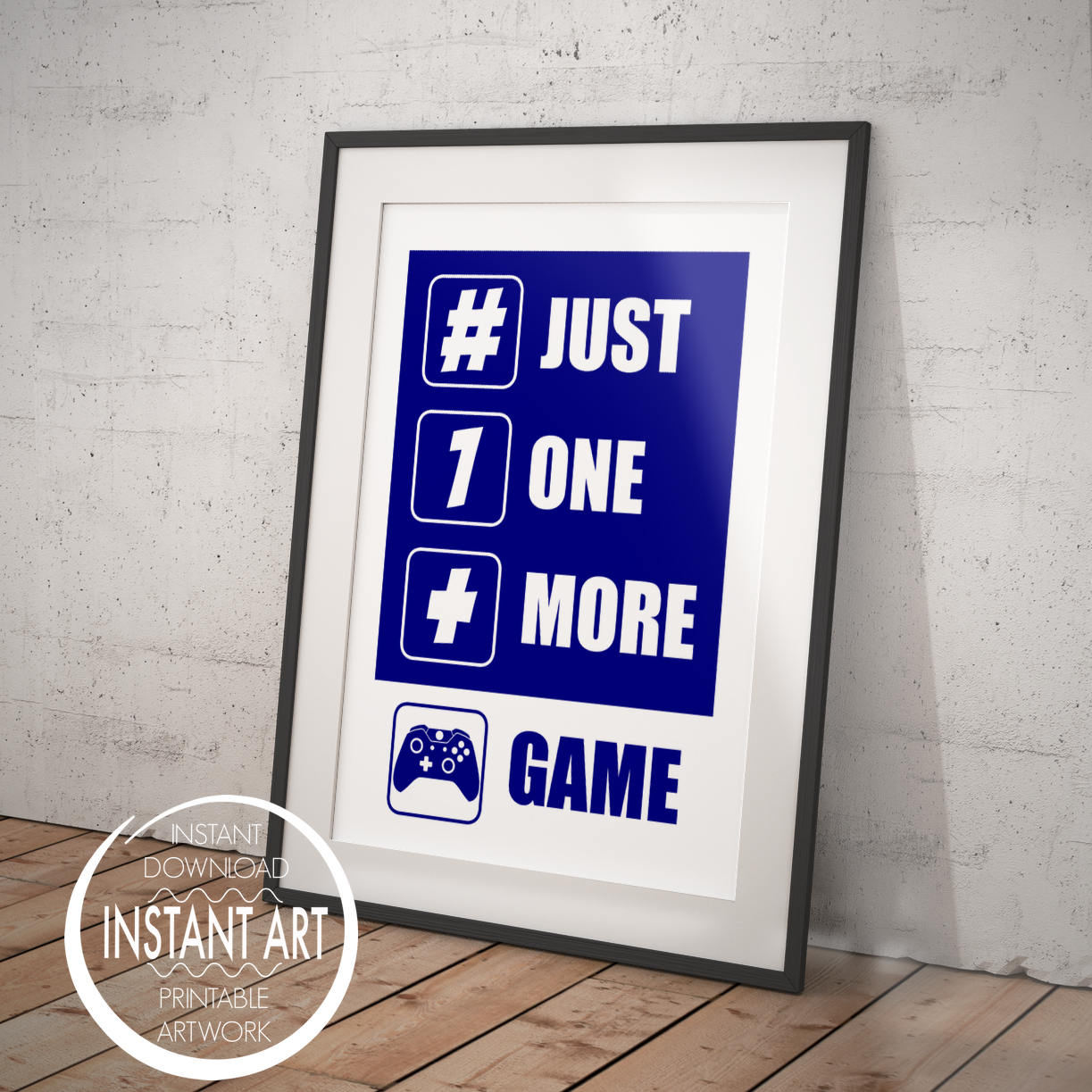 Navy Blue XBOX Controller Print Just one more Game xbox | Etsy