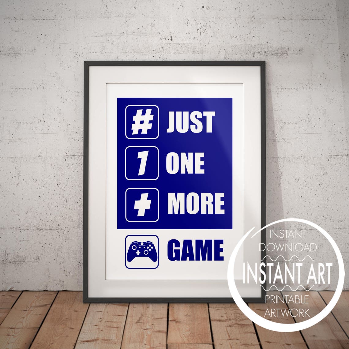 Navy Blue XBOX Controller Print Just one more Game xbox | Etsy