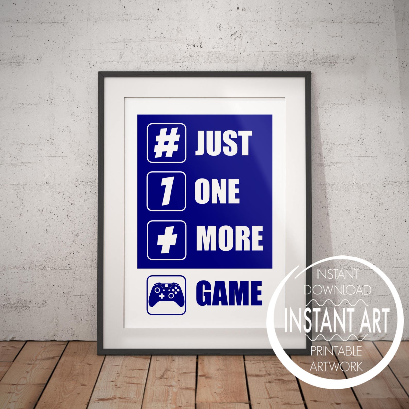 Navy Blue XBOX Controller Print Just one more Game xbox | Etsy