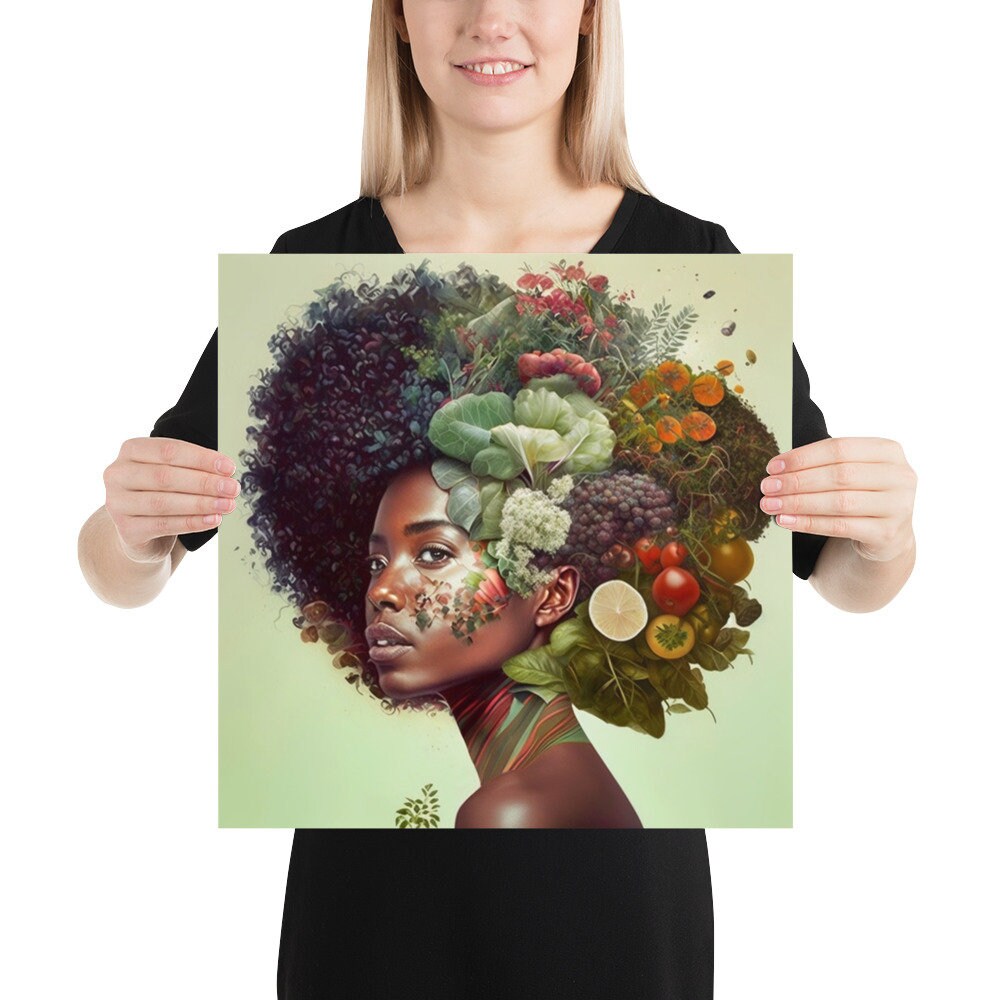 Black Queen Black Woman Poster Black Art Black Woman Art African ...