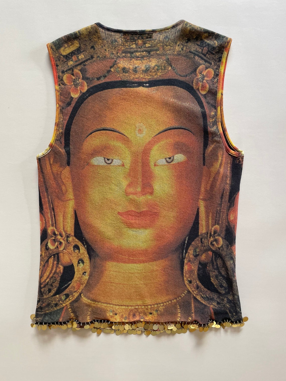 Rare 1990s Vivienne Tam Mesh Buddha Top With Sequin Fringe XS/S - Etsy