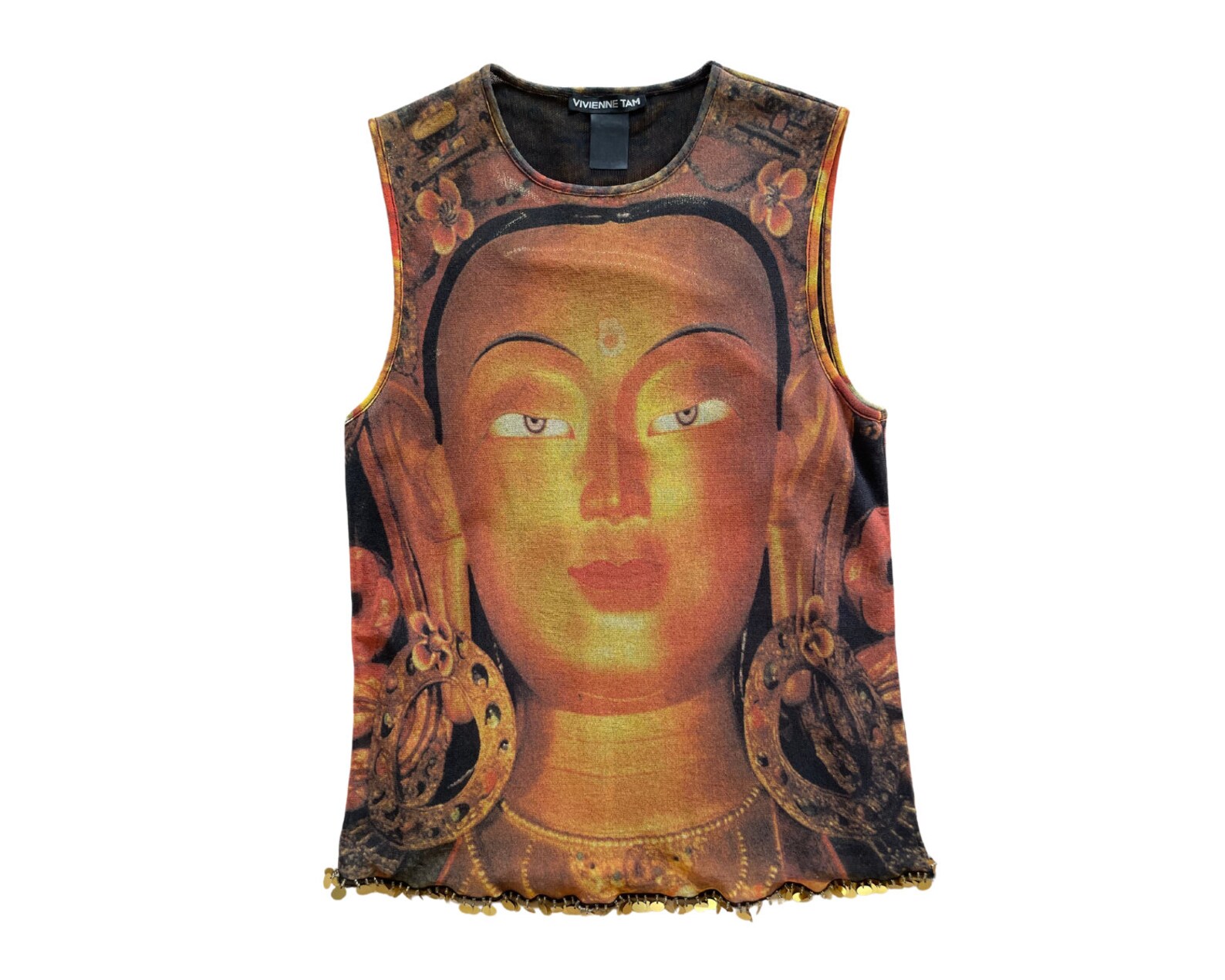 Rare 1990s Vivienne Tam Mesh Buddha Top With Sequin Fringe XS/S - Etsy