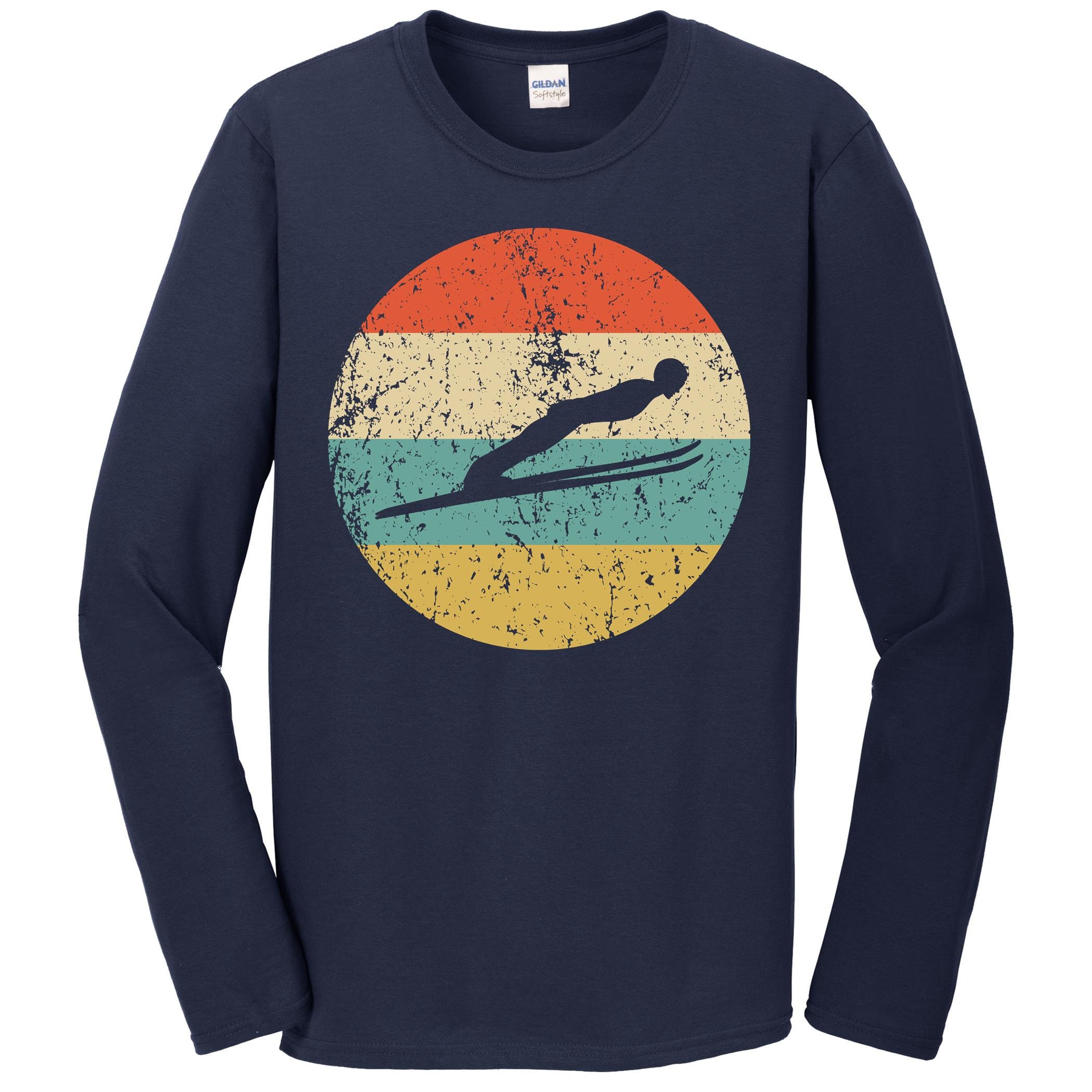 Ski Jumping Shirt Vintage Retro Ski Jumper Long Sleeve - Etsy UK