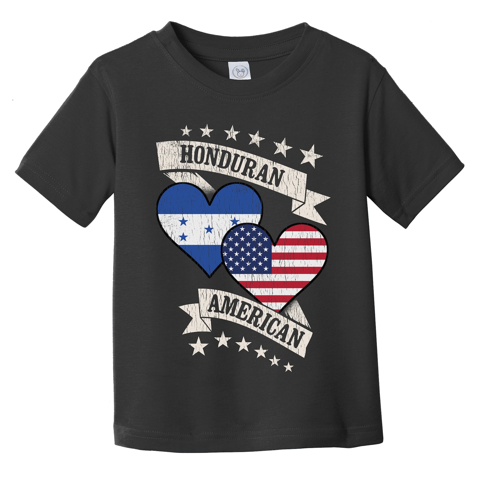 Honduran American Heart Flags Honduras USA T-shirt - Honduras Shirt ...