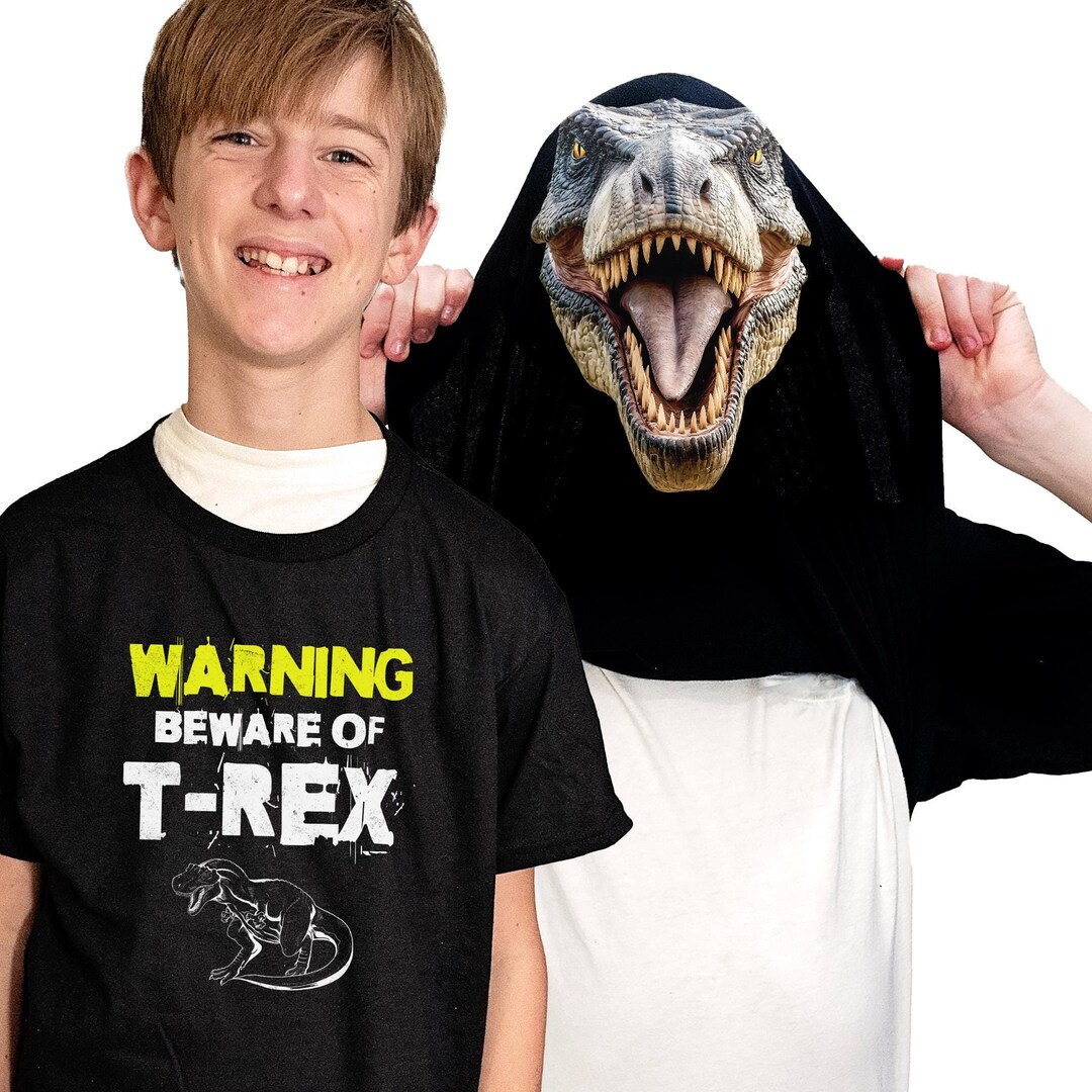Beware of T-rex Flip Shirt - Funny Tyrannosaurus Rex Dinosaur T-shirt ...
