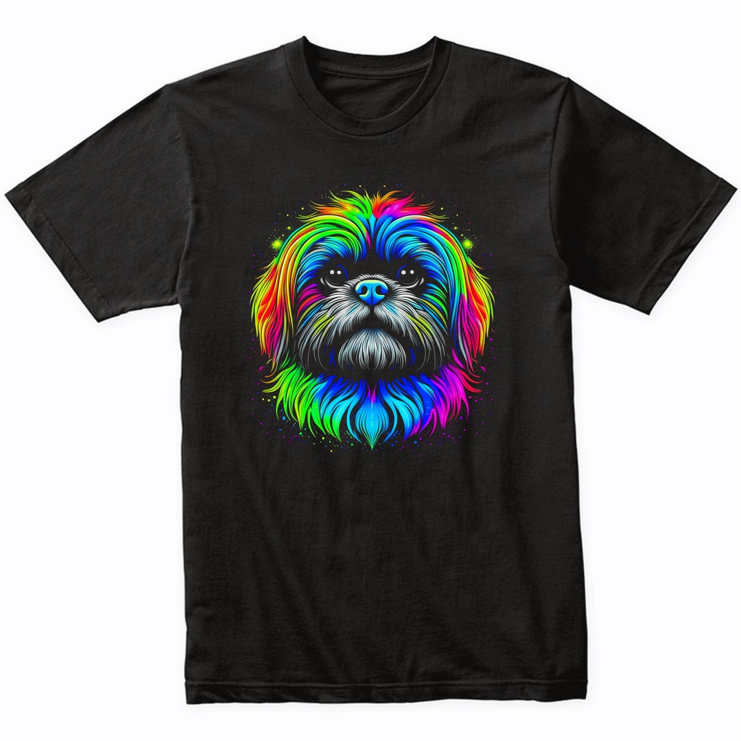 Shih Tzu Psychedelic Dog Art T-shirt Shih Tzu Owner Gift Shih Tzu Shirt ...