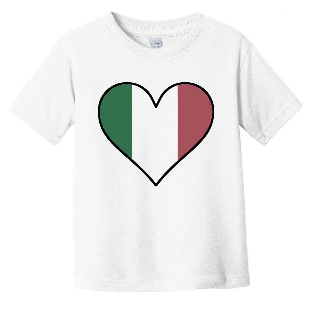 Italian Flag Baby T-shirt - Cute Italian Flag Heart - Italy Infant ...