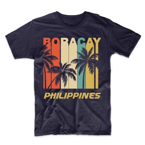 Retro Boracay Philippines Palm Trees Vacation T-shirt - Men's Boracay ...