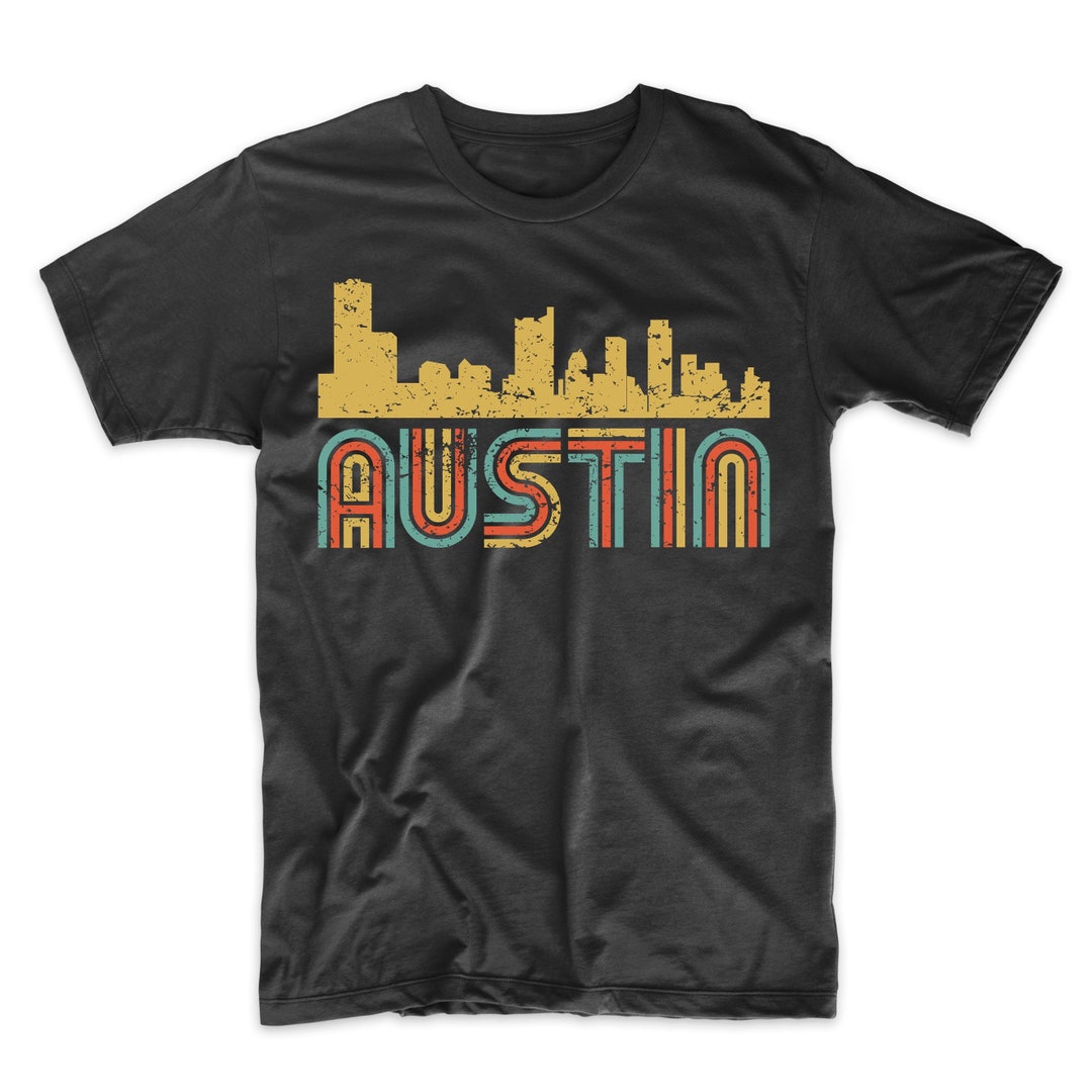 Men's Austin Shirt - Retro Vintage Style Austin Texas Skyline T-shirt ...