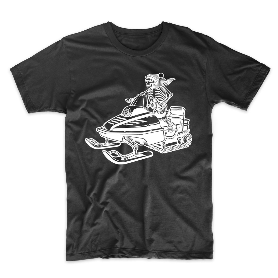 Men's Snowmobile Shirt - Snowmobiling Skeleton Cool Snowmobile T-shirt ...