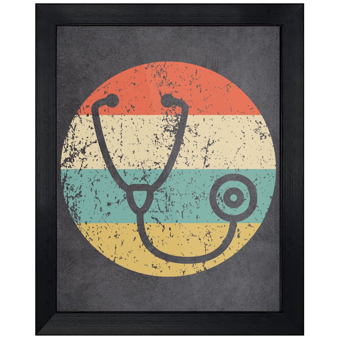 Doctor Nurse Art Print Retro Stethoscope Wall Art - Etsy