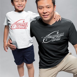 Captain Dad and Space Cadet Father's Day Matching Shirts - Father Son ...