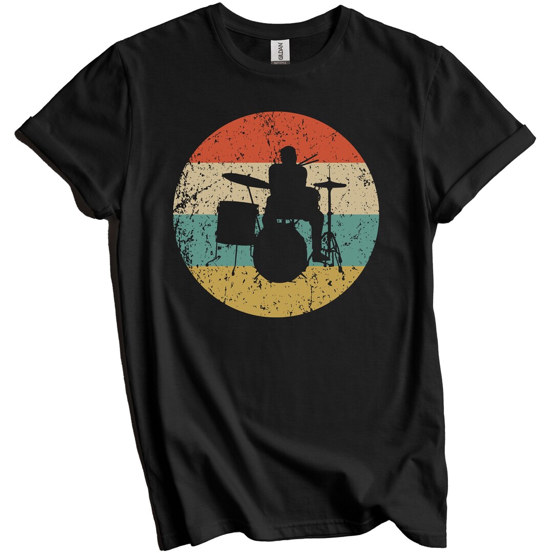Drums Shirt - Vintage Retro Music T-shirt - Drumming Gift - Drummer ...