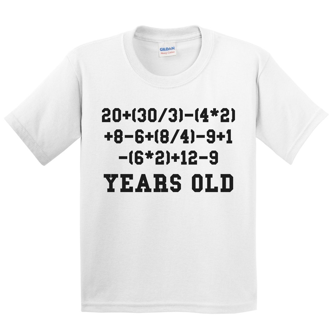 9th Birthday Shirt, 9 Years Old Math Equation T-shirt, Funny 9th ...