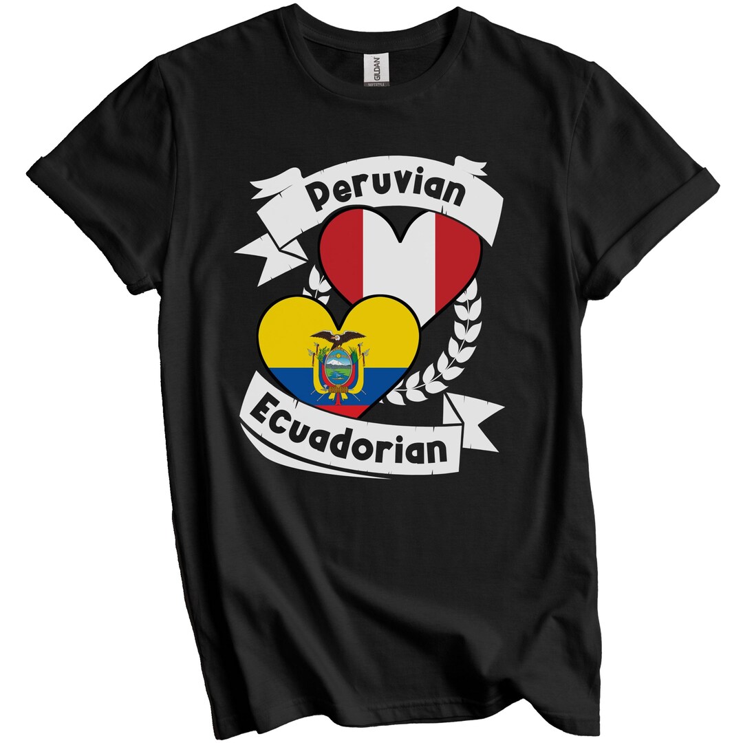 Peruvian Ecuadorian Heart Flags Peru Ecuador T-shirt - Etsy