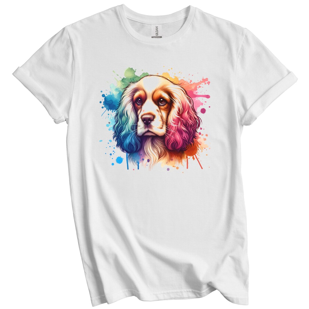 Cocker Spaniel Shirt Cocker Spaniel Rainbow Watercolor Portrait Dog ...