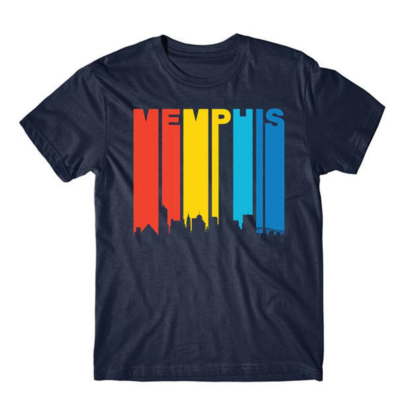 Men's Memphis Shirt - Retro 1970's Style Memphis Tennessee Cityscape ...