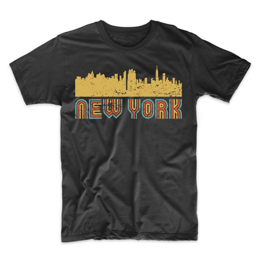 Men's New York Shirt - Retro Vintage Style New York City Skyline T ...