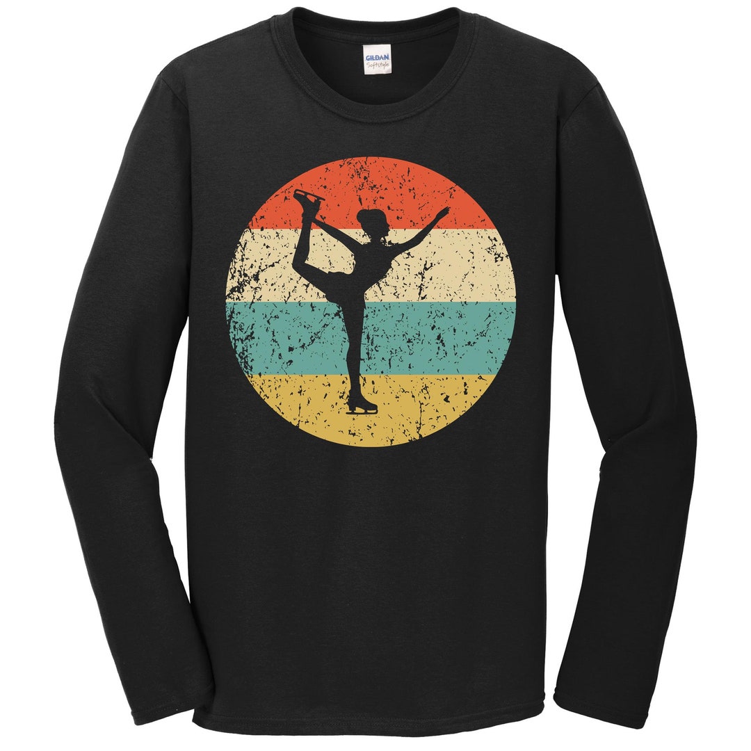 Figure Skating Shirt - Vintage Retro Figure Skater Long Sleeve T-shirt ...