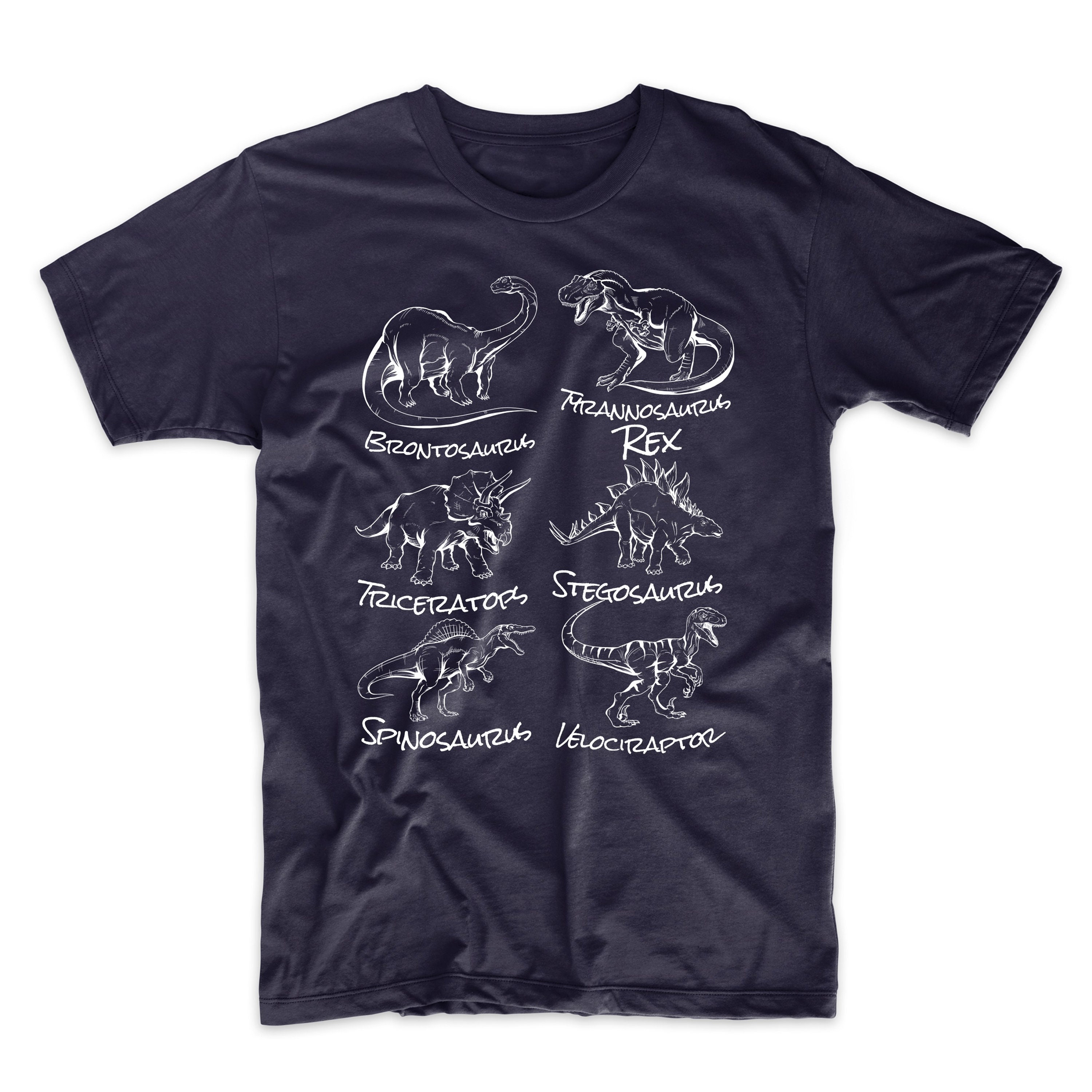 Men's Dinosaur Shirt Types of Dinosaurs Sketch Cool | Etsy