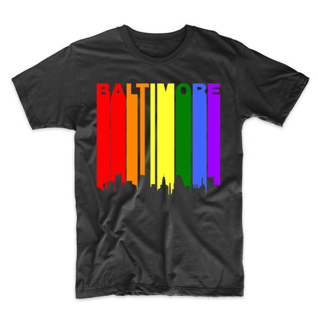 Baltimore Maryland Rainbow Skyline LGBT LGBTQ Gay Pride T-shirt by ...