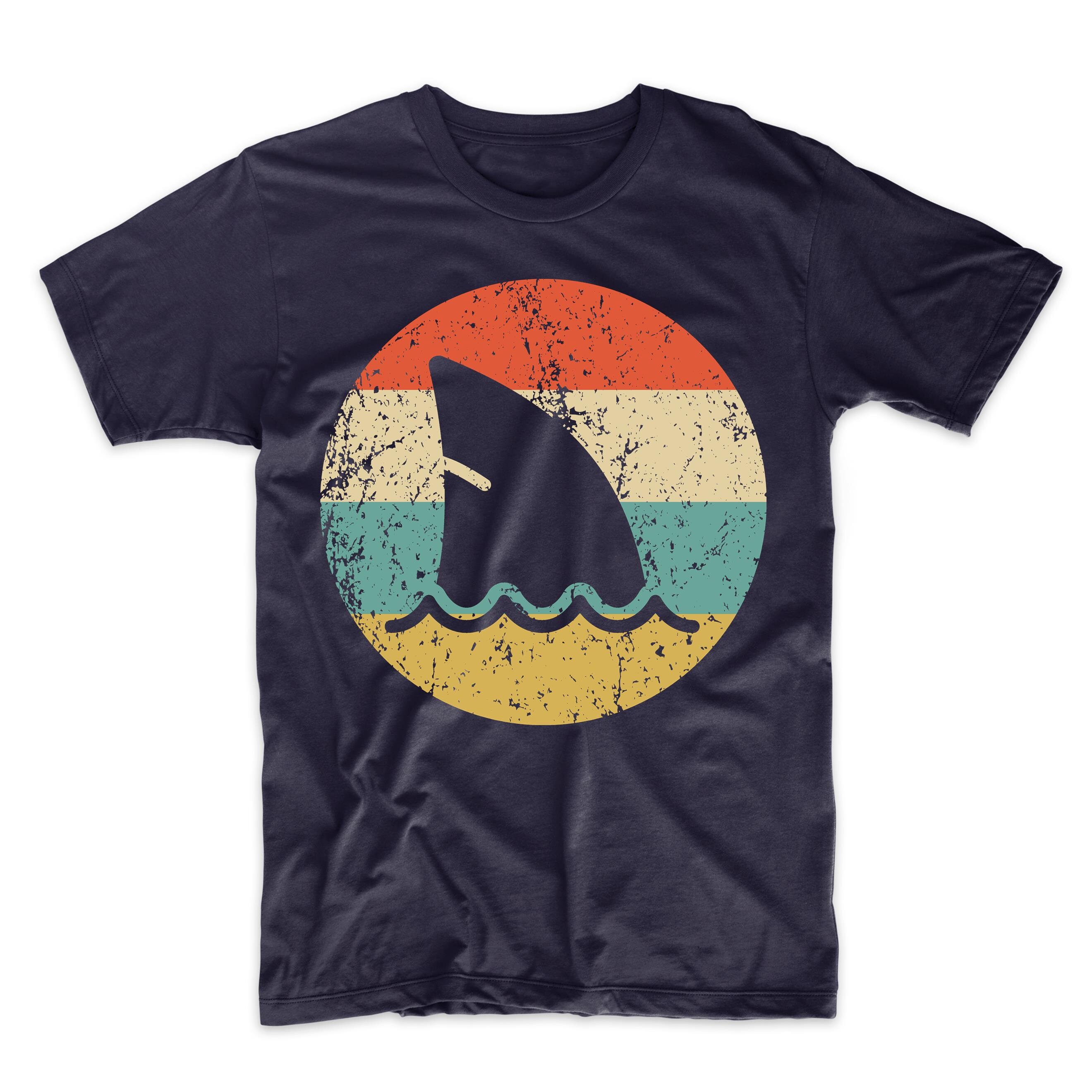 Men's Shark Shirt Retro Shark T-Shirt Shark Fin Icon | Etsy