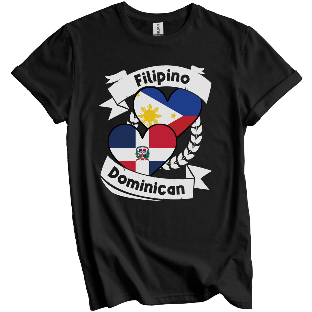 Filipino Dominican Heart Flags Philippines Dominican Republic T-shirt ...