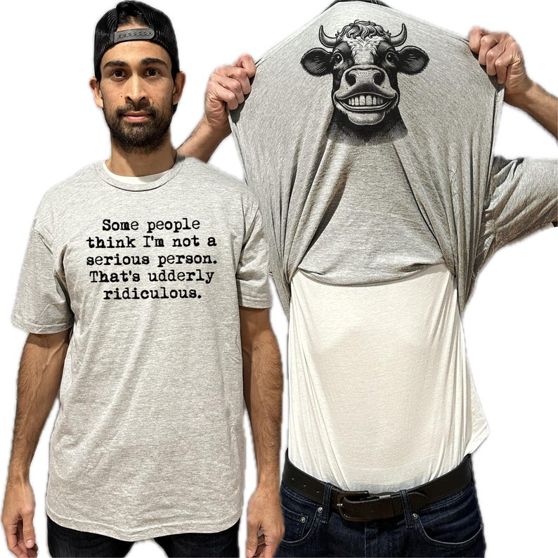 Udderly Ridiculous Flip Shirt - Funny Cow Quote Flip Tee - Funny Dad ...
