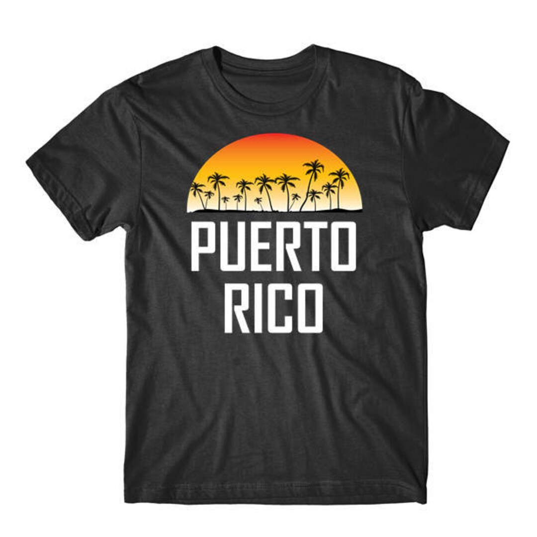 Men's Puerto Rico Shirt - Puerto Rico Sunset and Palm Trees Beach ...