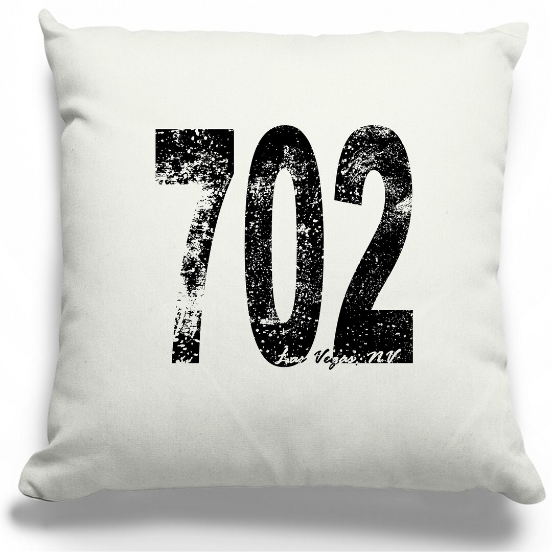 702 Las Vegas Nevada Area Code 100% Cotton Twill Fabric Throw Pillow ...