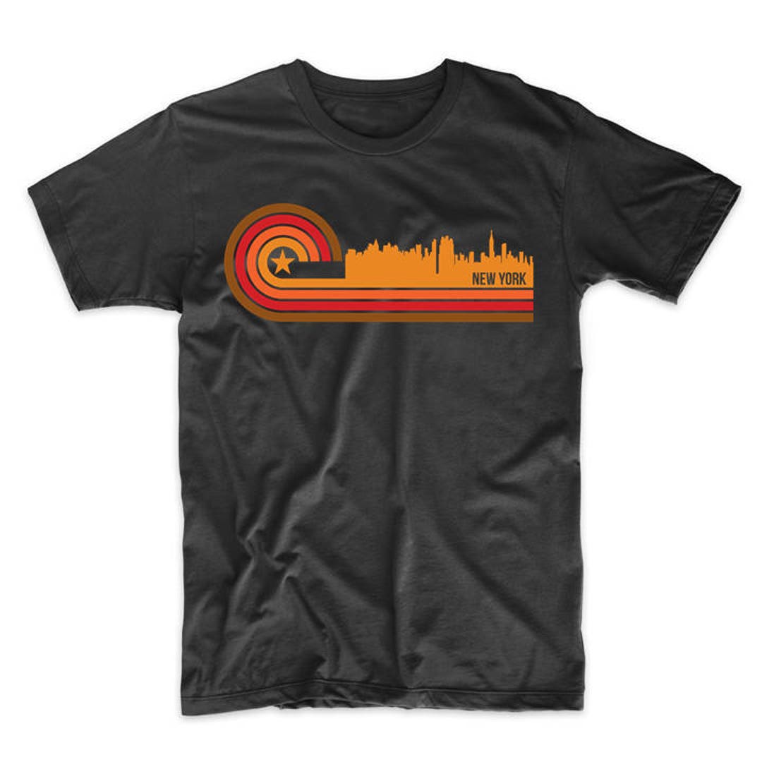 Retro Style New York City Skyline T-shirt - Men's New York City Shirt ...